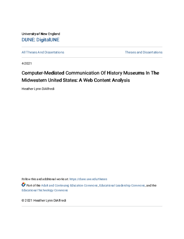 (PDF) Computer-Mediated Communication Of History Museums In The ...