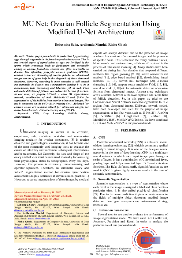 Pdf Mu Net Ovarian Follicle Segmentation Using Modified U Net Architecture