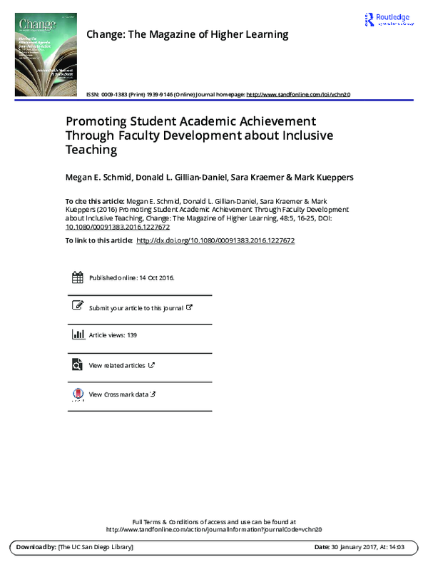 (PDF) Promoting Student Academic Achievement Through Faculty ...