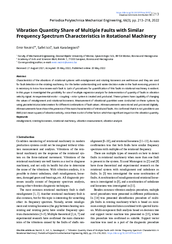 (PDF) Vibration Quantity Share of Multiple Faults with Similar Frequency Spectrum ...