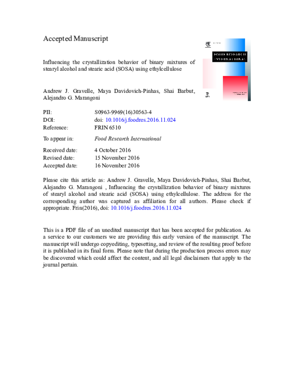 (PDF) Influencing the crystallization behavior of binary mixtures of ...