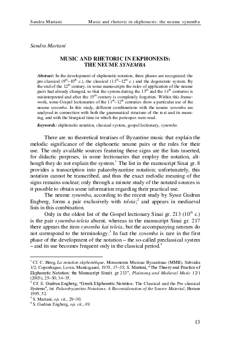 (PDF) Music and rhetoric in ekphonesis: The neume synemba