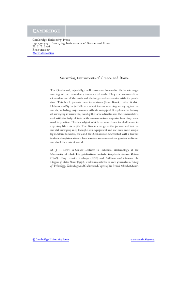 (PDF) Surveying Instruments of Greece and Rome