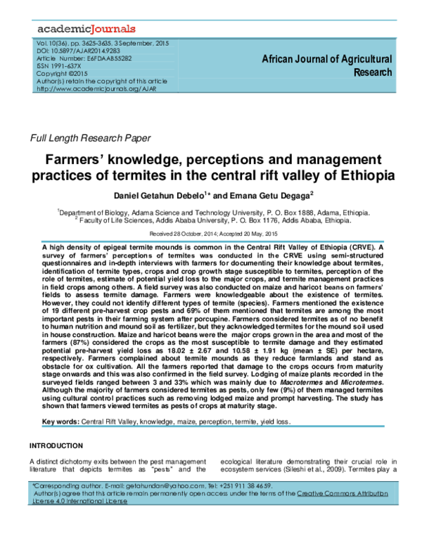 (PDF) Farmers' knowledge, perceptions and management of the gall ...
