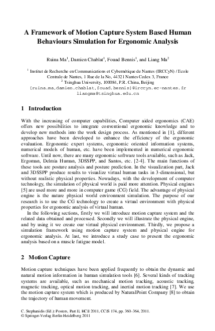 (PDF) A framework of motion capture system based human behaviours ...