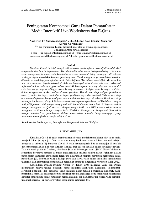(PDF) Peningkatan Kompetensi Guru Dalam Pemanfaatan Media Interaktif Live Worksheets dan E-Quiz ...
