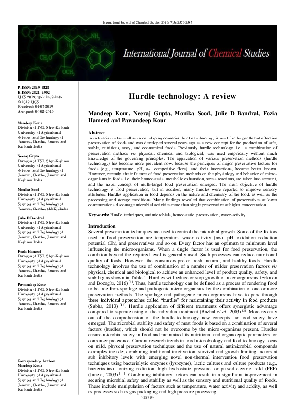 (PDF) Hurdle technology: A review