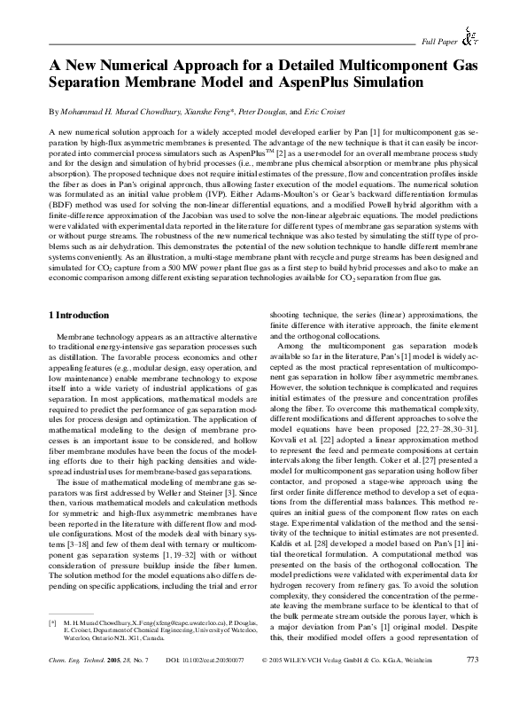 (PDF) A New Numerical Approach for a Detailed Multicomponent Gas ...