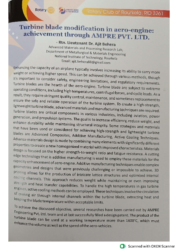 (PDF) Turbine blade modification in aero-turbine engine