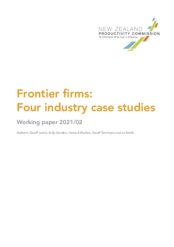 (PDF) Frontier firms: Four industry case studies Working paper 2021/02