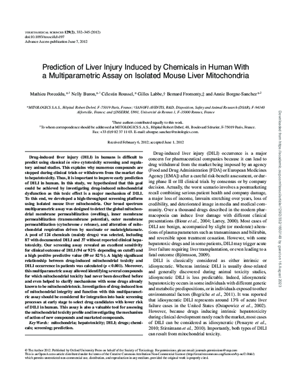 (PDF) Prediction of Liver Injury Induced by Chemicals in Human With a ...