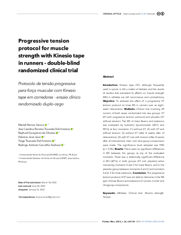 (PDF) Progressive tension protocol for muscle strength with Kinesio ...