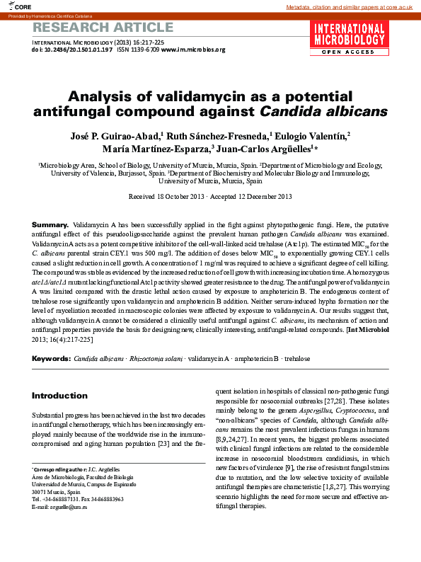 (PDF) Analysis of validamycin as a potential antifungal compound ...