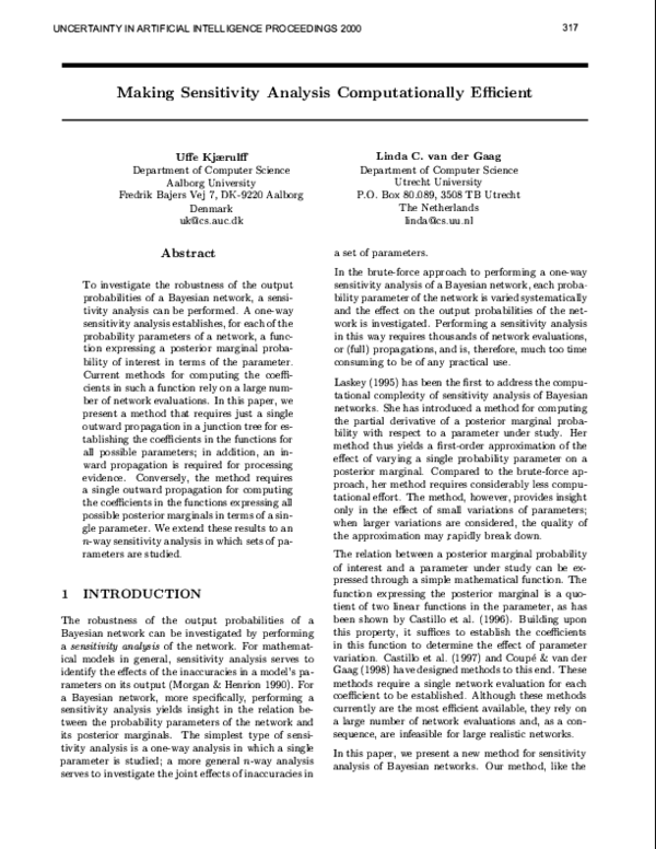 (PDF) Making Sensitivity Analysis Computationally Efficient