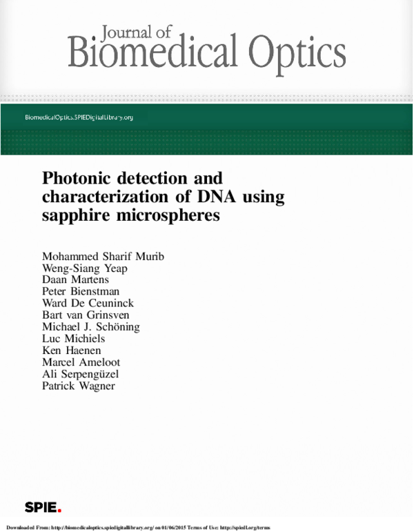 (PDF) Photonic detection and characterization of DNA using sapphire ...