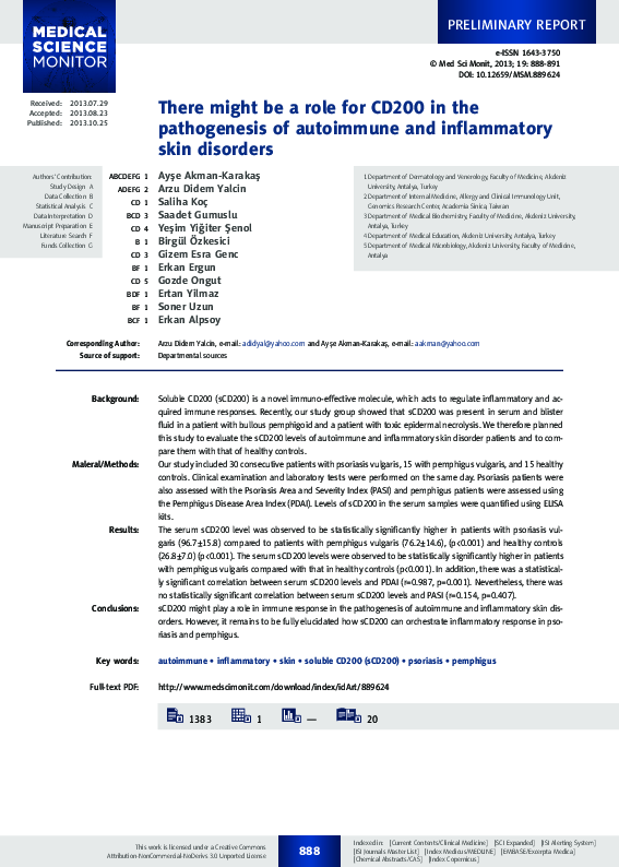 (PDF) There might be a role for CD200 in the pathogenesis of autoimmune ...