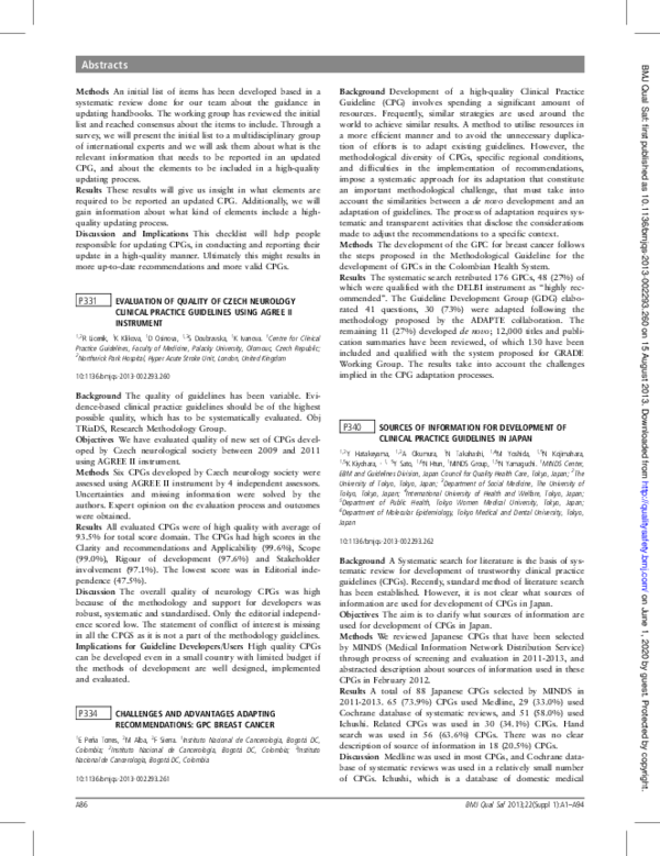 (PDF) P331 Evaluation Of Quality Of Czech Neurology Clinical Practice ...