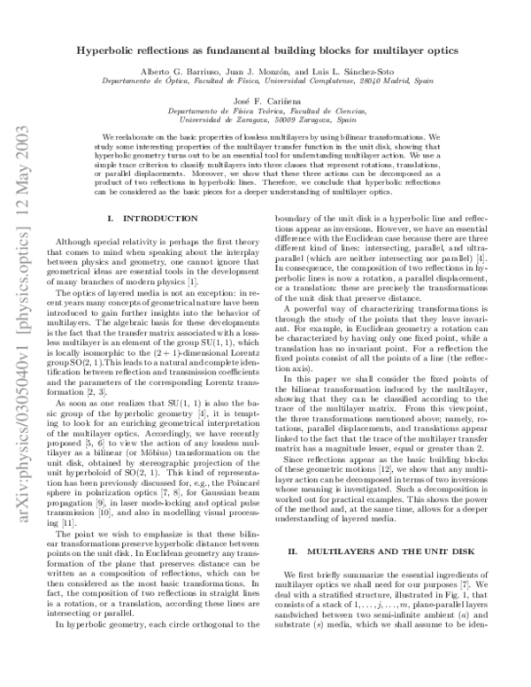 (PDF) Hyperbolic reflections as fundamental building blocks for ...