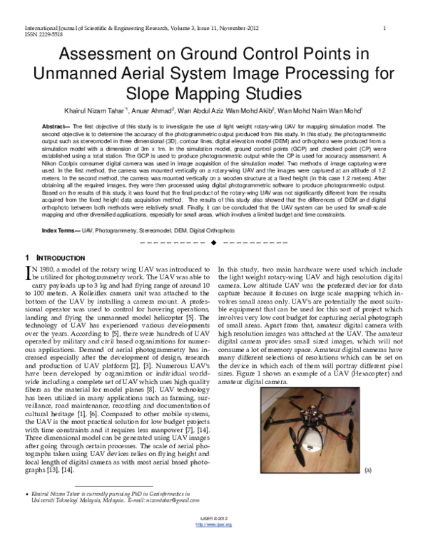 (PDF) Assessment on ground control points in unmanned aerial system image processing for slope ...