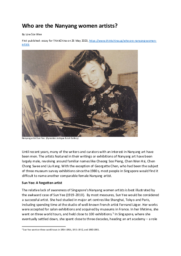 (PDF) Who are the Nanyang women artists