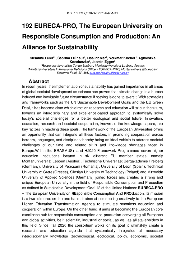 (PDF) EURECA-PRO, The European University on Responsible Consumption ...