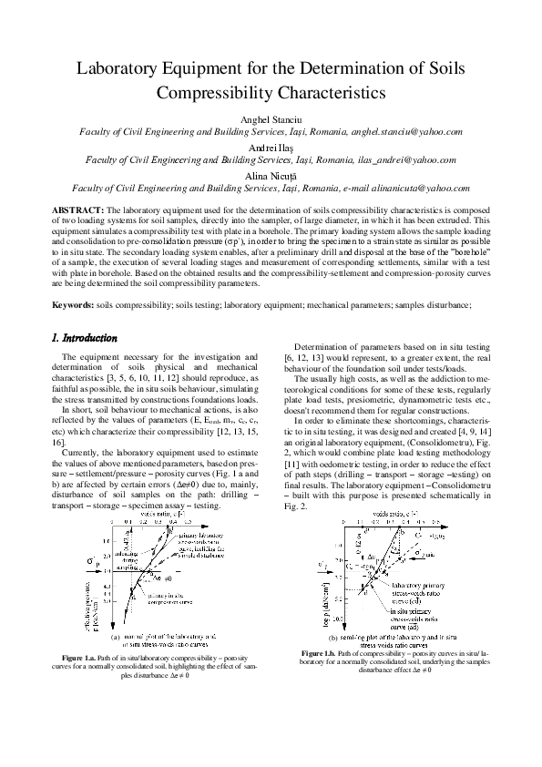 (PDF) Laboratory Equipment for the Determination of Soils Compressibility Characteristics