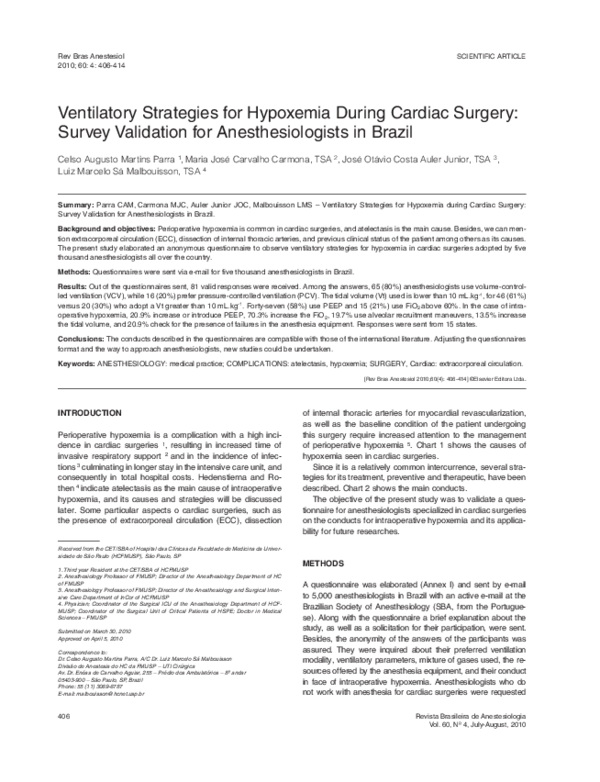 (PDF) Ventilatory Strategies for Hypoxemia During Cardiac Surgery ...