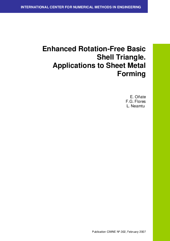 (PDF) Enhanced Rotation-Free Basic Shell Triangle. Applications to ...