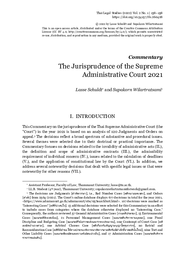 (PDF) The Jurisprudence of the Supreme Administrative Court 2021