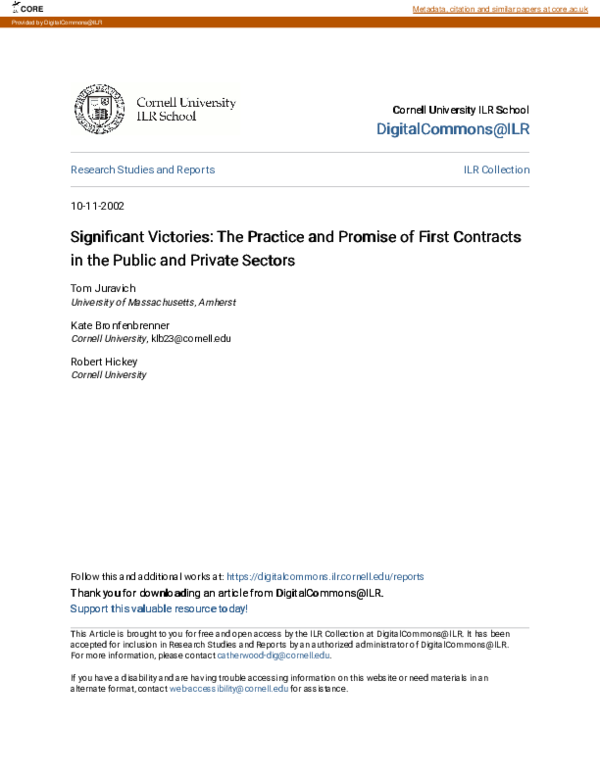 (PDF) Significant Victories: The Practice and Promise of First ...