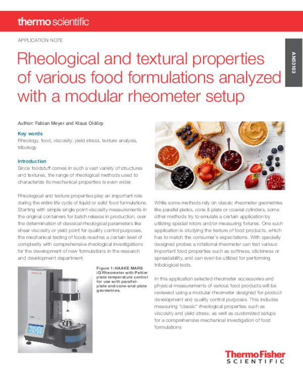 (PDF) Rheological and textural properties of various food formulations ...