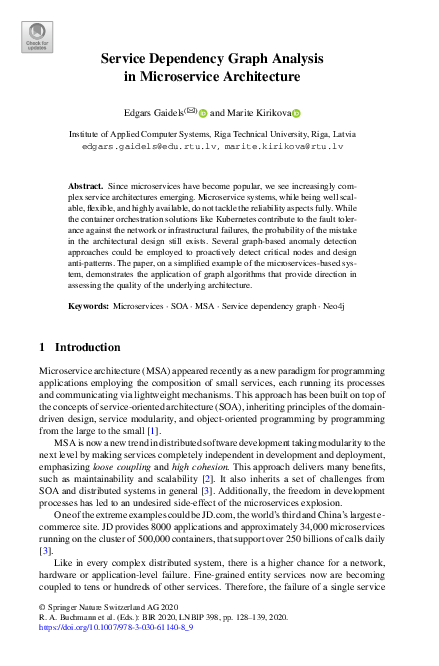 (PDF) Service Dependency Graph Analysis in Microservice Architecture (PDF) Service Dependency Graph Analysis in Microservice Architecture