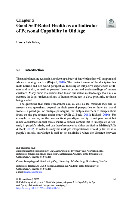 (PDF) Good Self-Rated Health as an Indicator of Personal Capability in ...