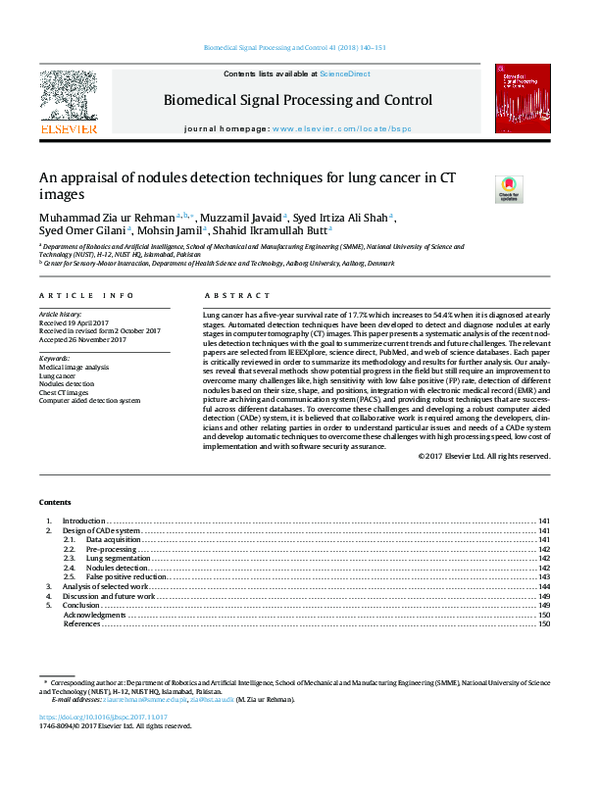 Pdf An Appraisal Of Nodules Detection Techniques For Lung Cancer In Ct Images