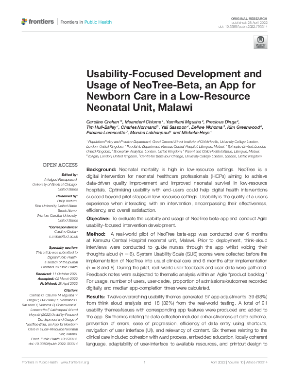 (PDF) Usability-Focused Development and Usage of NeoTree-Beta, an App ...