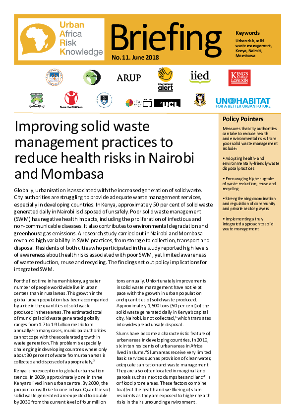 (PDF) Improving Solid Waste Management Practices to Reduce Health Risks ... (PDF) Improving Solid Waste Management Practices to Reduce Health Risks ...