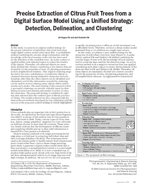 Pdf Precise Extraction Of Citrus Fruit Trees From A Digital Surface