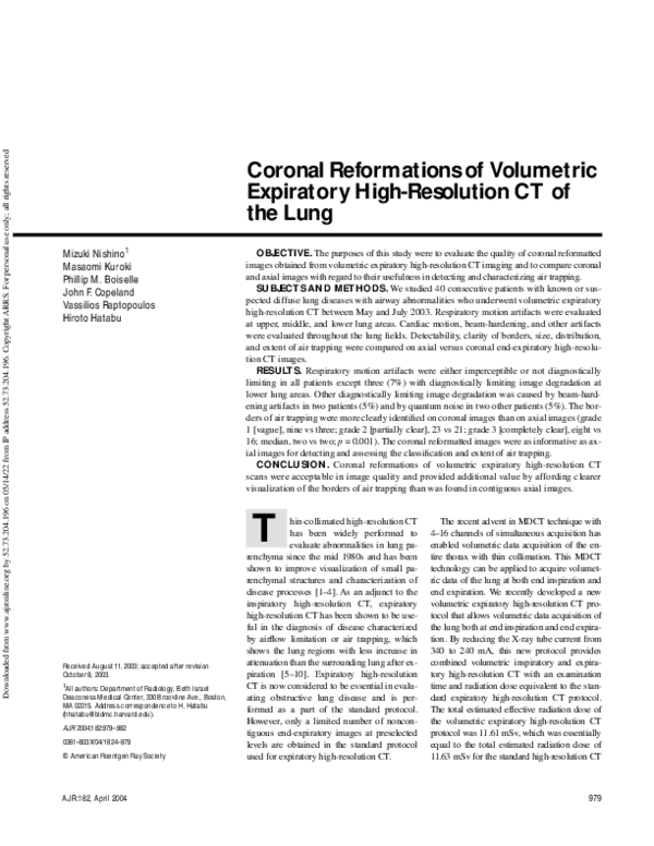 (PDF) Coronal Reformations of Volumetric Expiratory High-Resolution CT ...