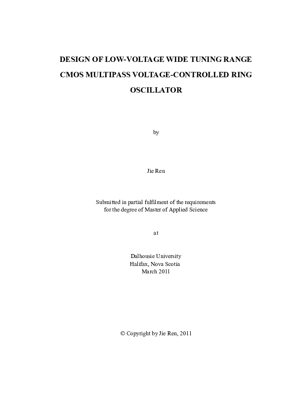 (PDF) Design of low-voltage wide tuning range CMOS multipass voltage-controlled ring oscillator