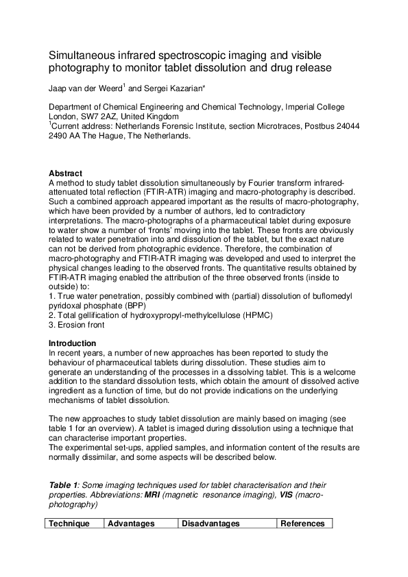(PDF) Simultaneous FTIR Spectroscopic Imaging and Visible Photography ...