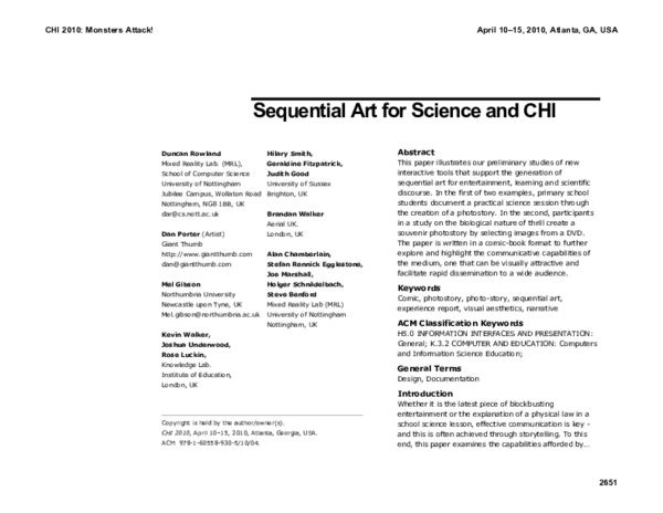 (PDF) Sequential art for science and CHI