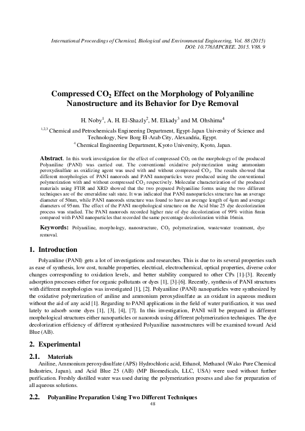 (PDF) Compressed CO2 Effect on the Morphology of Polyaniline ...