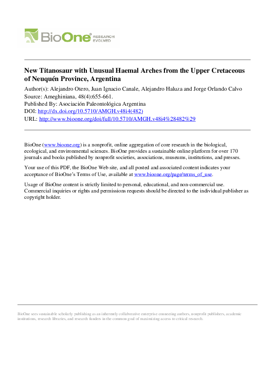 (PDF) New Titanosaur with Unusual Haemal Arches from the Upper ...