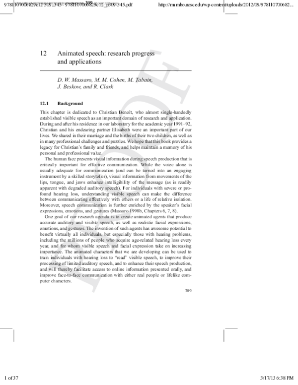 (PDF) Animated speech