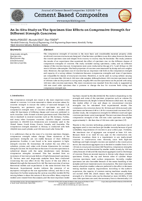 (PDF) An In-Situ Study on The Specimen Size Effects on Compressive ...