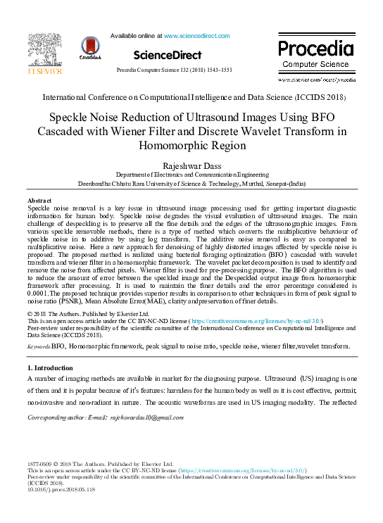 (PDF) Speckle noise reduction of ultrasound images using Extra-Energy Reduction function