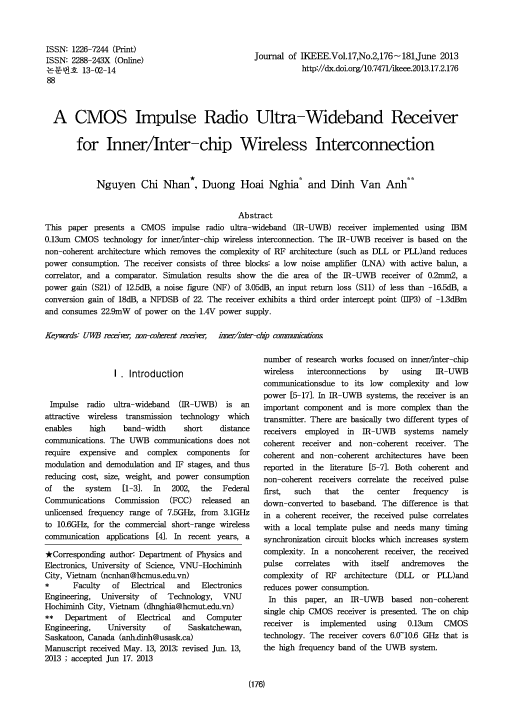 (PDF) A CMOS Impulse Radio Ultra-Wideband Receiver for Inner/Inter-chip Wireless Interconnection