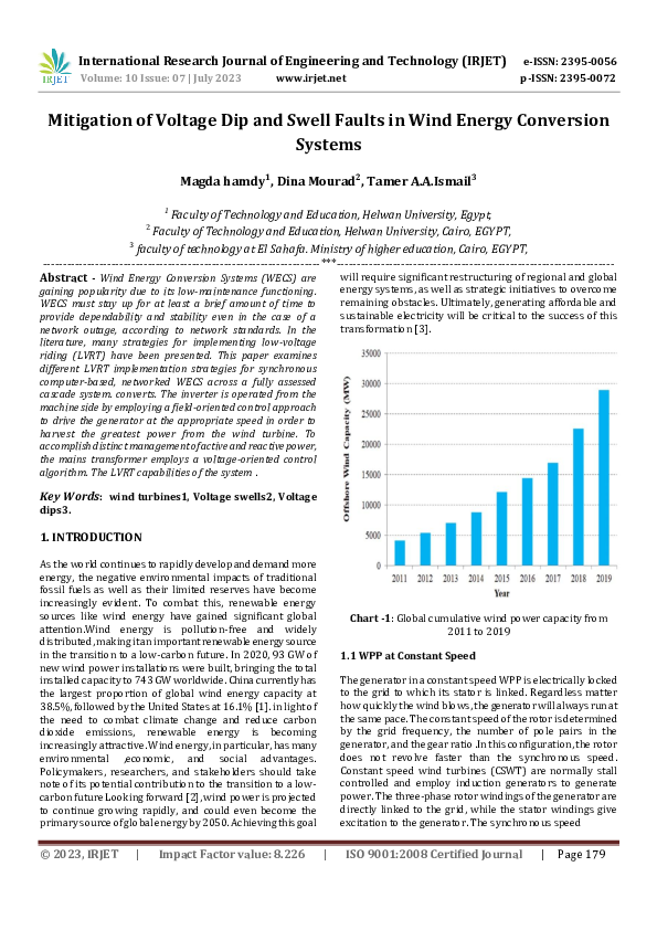 (PDF) Mitigation of Voltage Dip and Swell Faults in Wind Energy ...