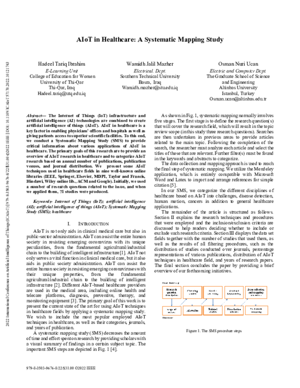 (PDF) AIoT in Healthcare: A Systematic Mapping Study (PDF) AIoT in Healthcare: A Systematic Mapping Study