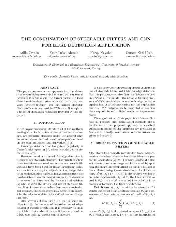 (PDF) The Combination of Steerable Filters and CNN for Edge Detection ...
